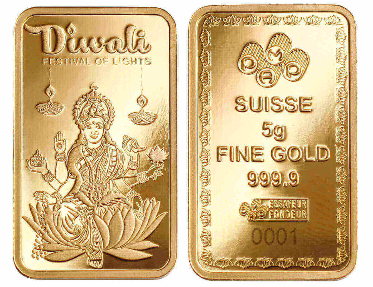 5 gram PAMP Suisse Diwali Lakshmi Gold Bar | Bullion Trading LLC